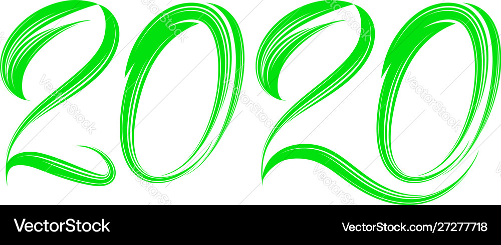 Hand drawn lettering 2020 for you design Vector Image
