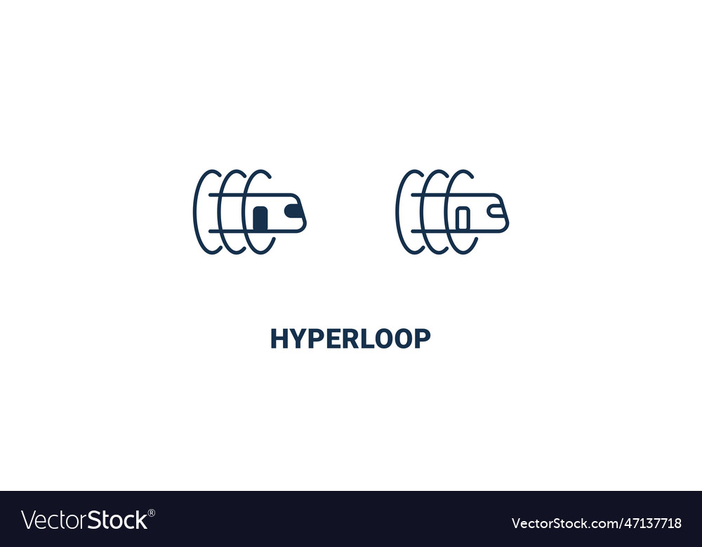 Hyperloop icon outline and filled Royalty Free Vector Image