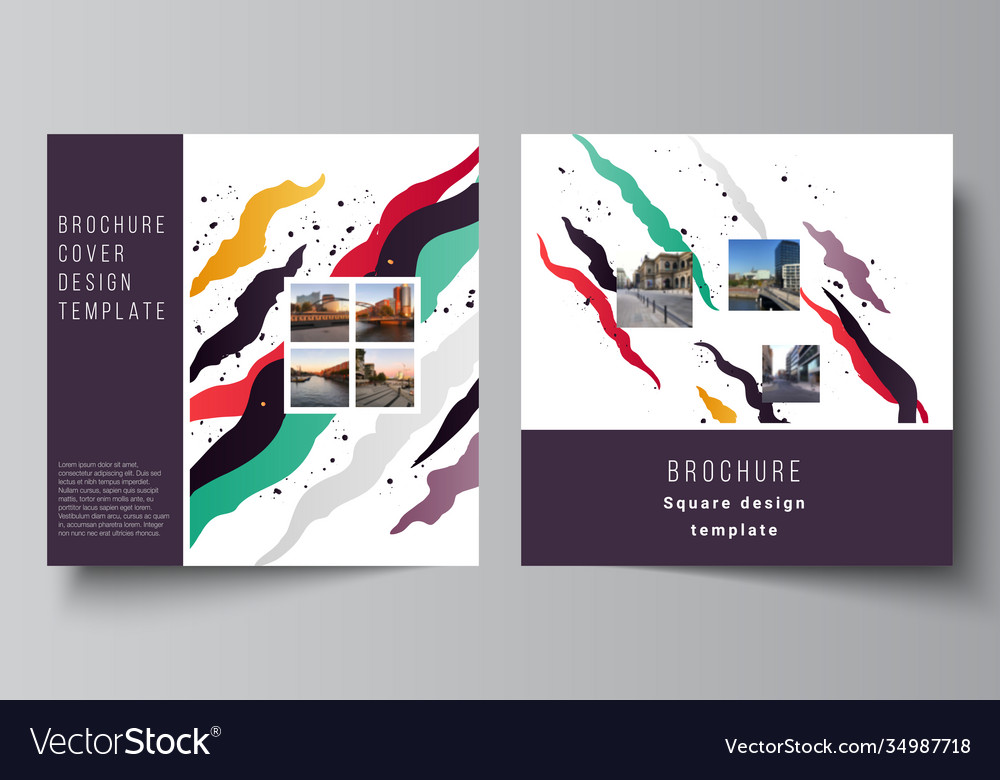 Layout two square covers design Royalty Free Vector Image