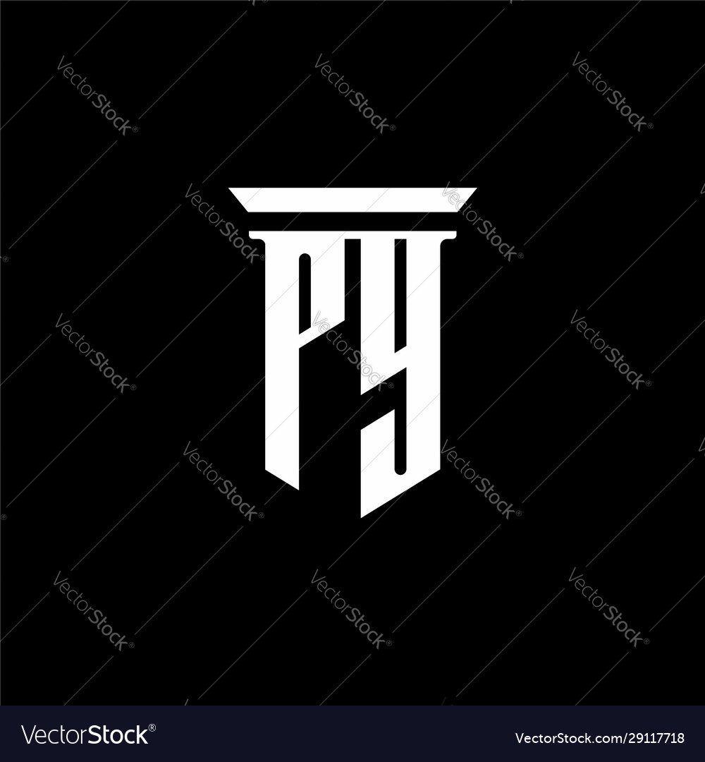 Py monogram logo with emblem style isolated Vector Image