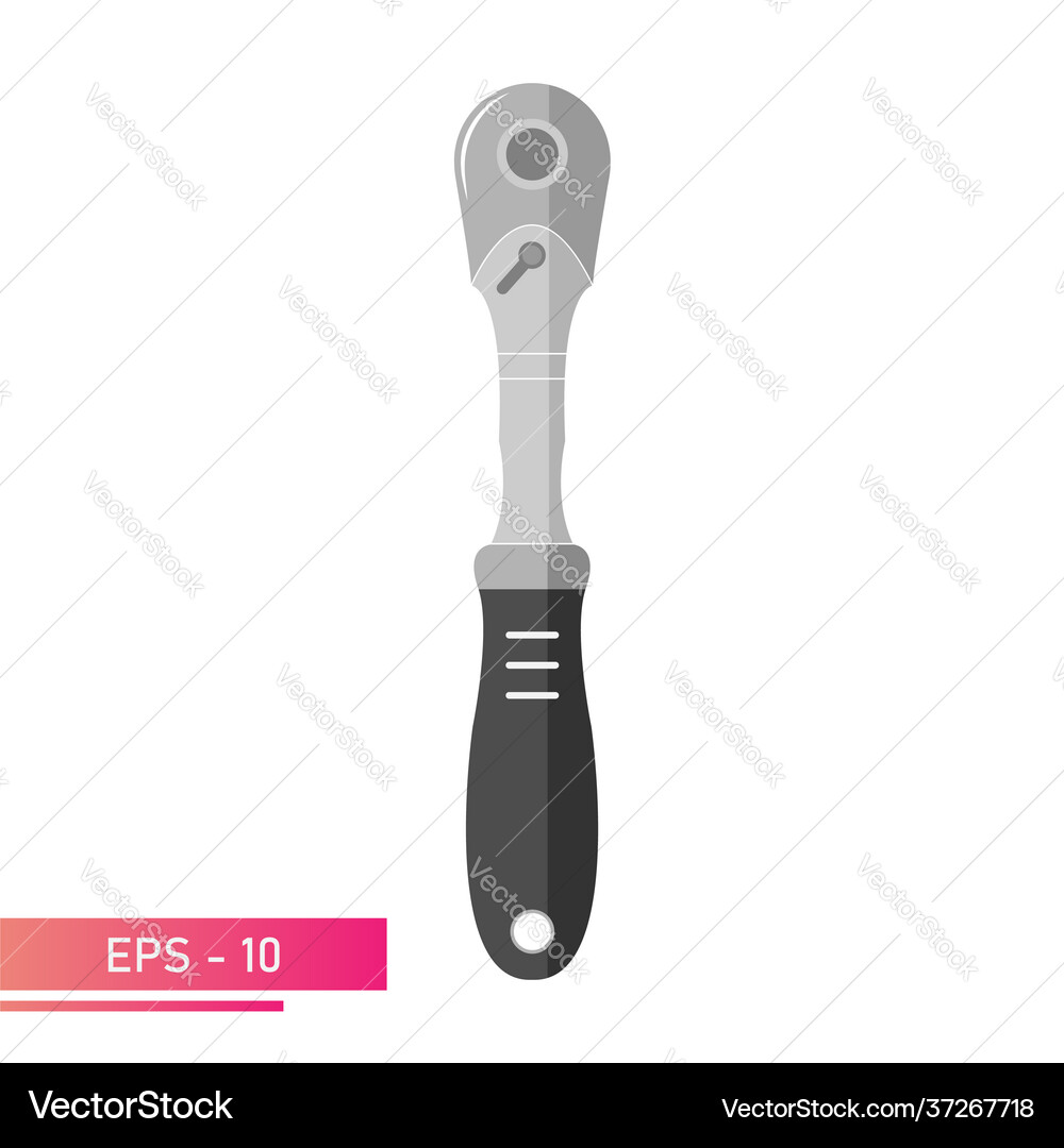 Ratchet wrench with handle realistic design on a Vector Image