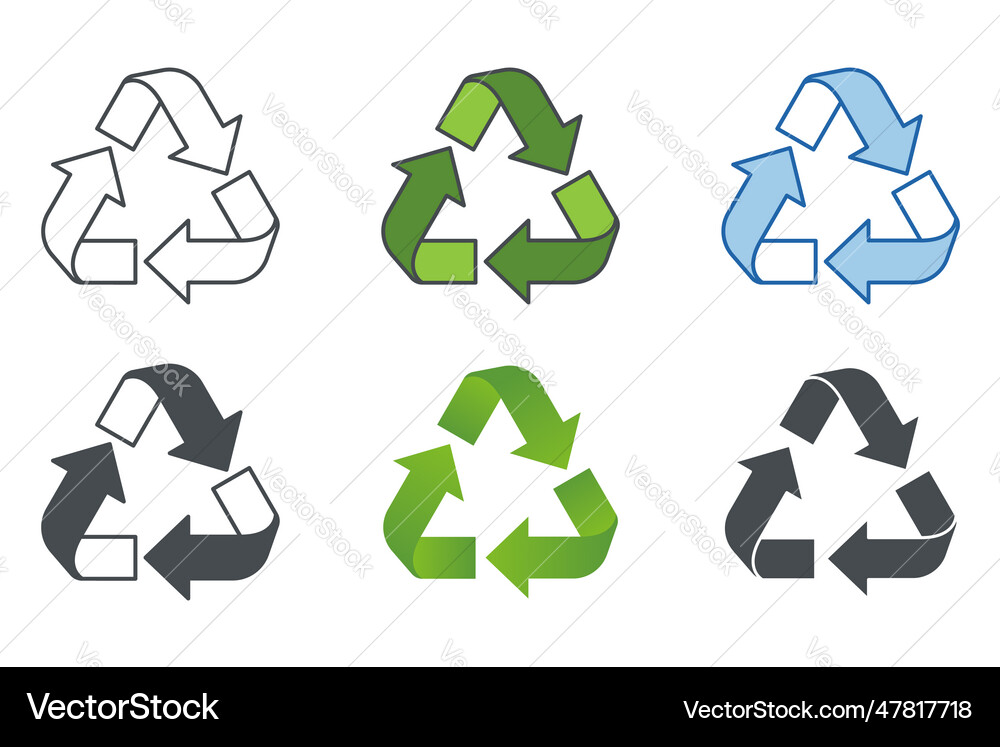 Recycling recycle icon symbol template Royalty Free Vector