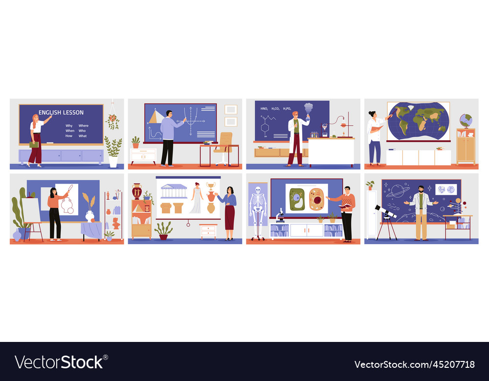 School teachers set Royalty Free Vector Image - VectorStock