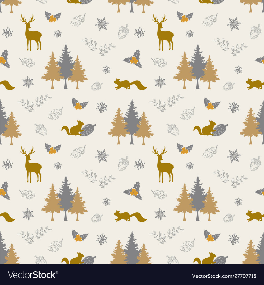 Winter holiday seamless repeat pattern Royalty Free Vector