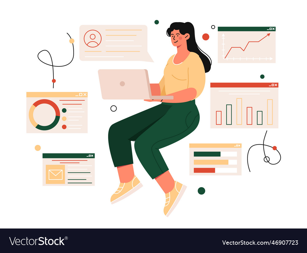 Analytic work concept Royalty Free Vector Image