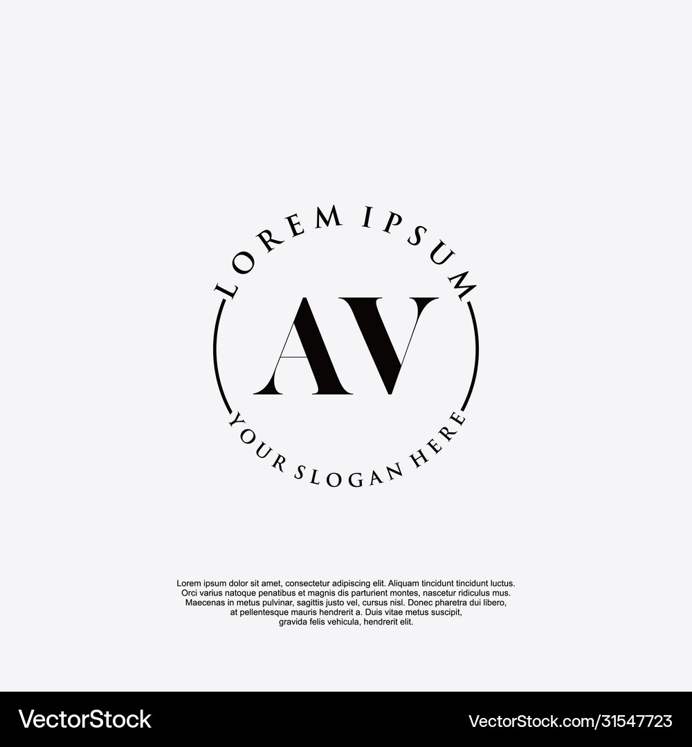 Av initial handwriting logo design Royalty Free Vector Image