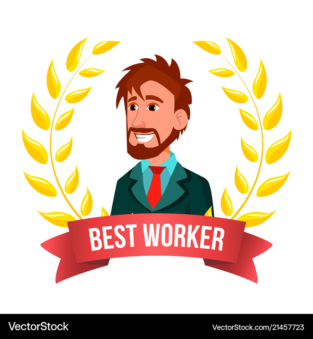 Best worker employee european manager Royalty Free Vector