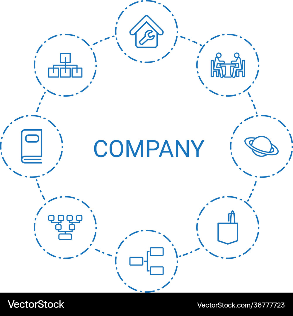 Company icons Royalty Free Vector Image - VectorStock