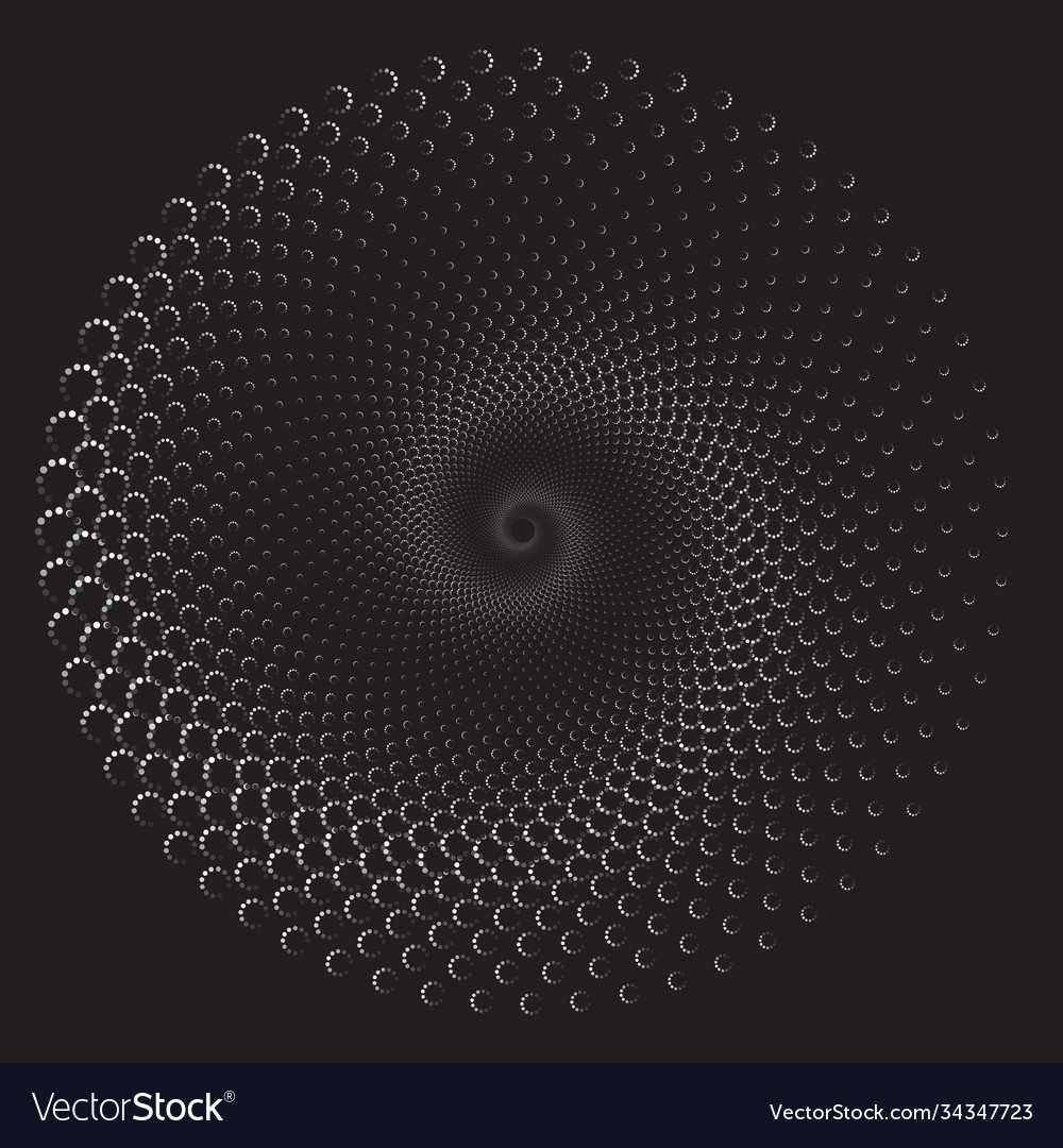 Dotted halftone spiral pattern or texture Vector Image