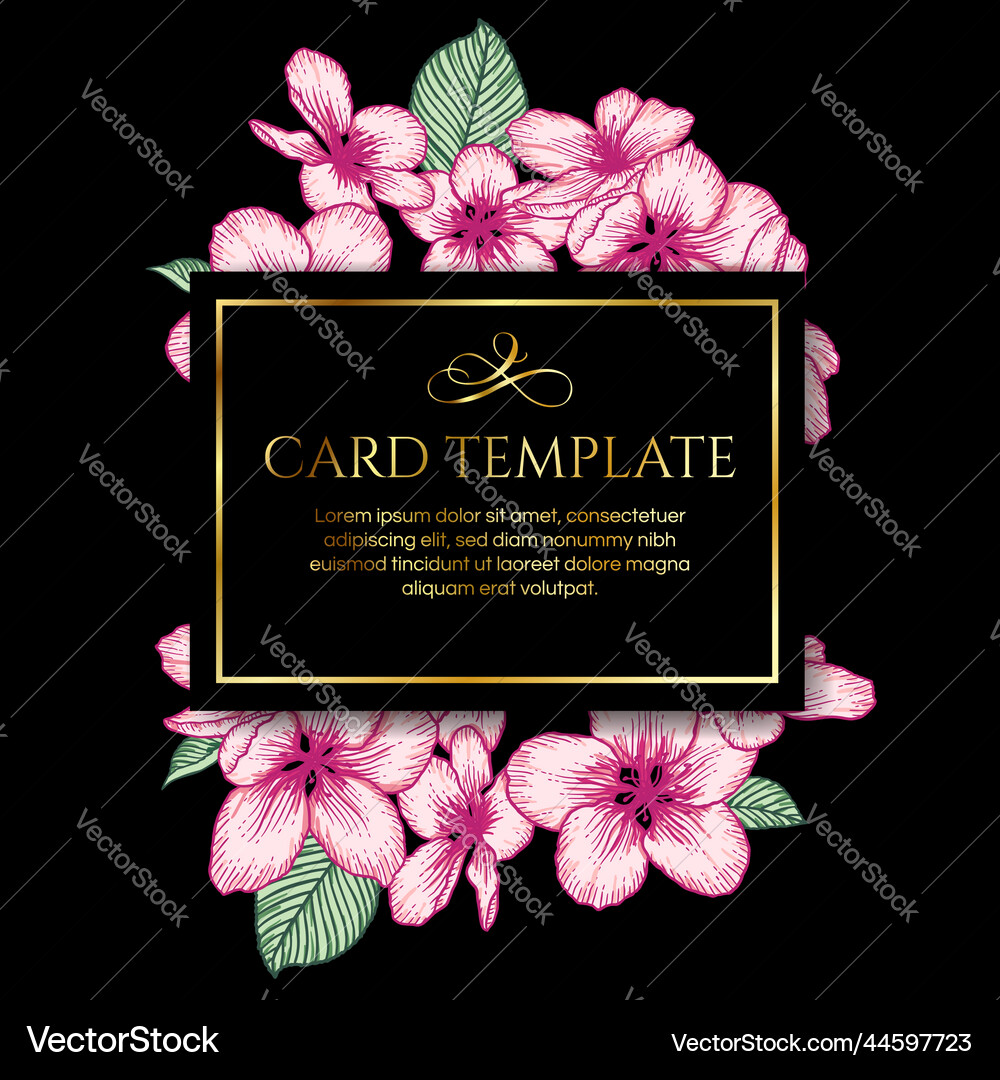 Floral wedding invitation elegant card template Vector Image