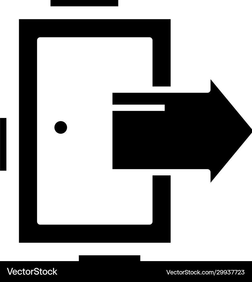 Out door black icon concept Royalty Free Vector Image