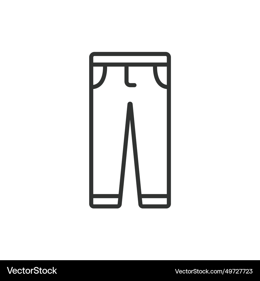 Pants icon line design denim outline jeans Vector Image