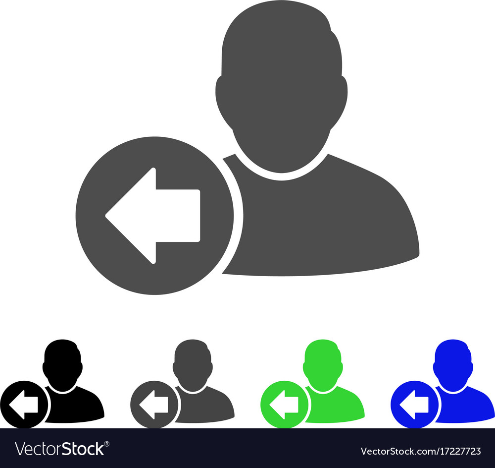 Previous user flat icon Royalty Free Vector Image