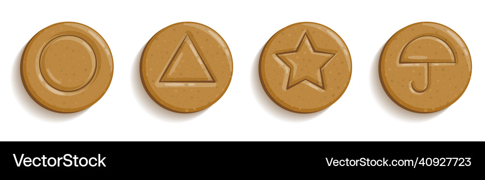 Set of korean dalgona candy with triangle star Vector Image