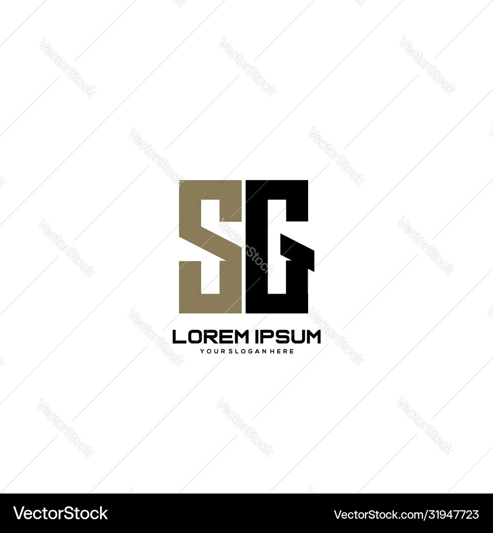 Sg initial letter minimalist art logo Royalty Free Vector