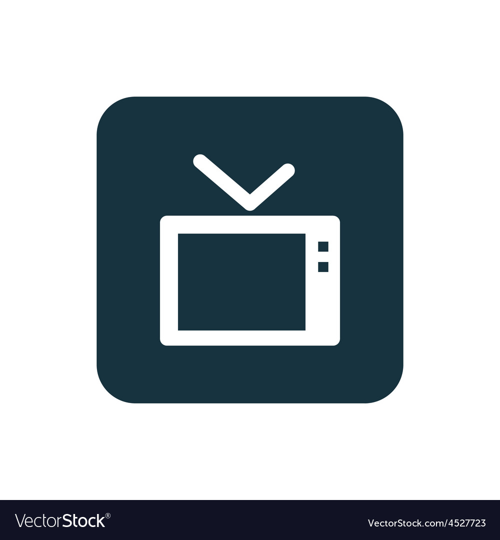 Tv icon Rounded squares button Royalty Free Vector Image Tv icon Rounded squares button Royalty Free Vector Image