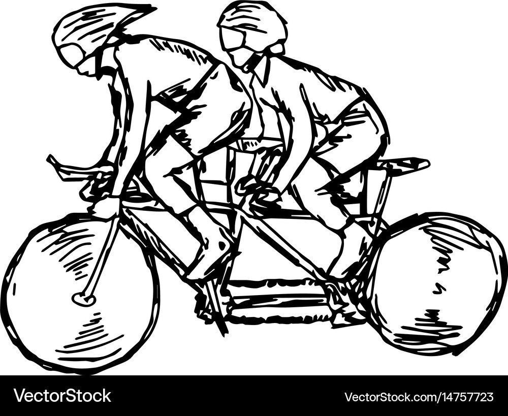 Two sport men on track cycling Royalty Free Vector Image