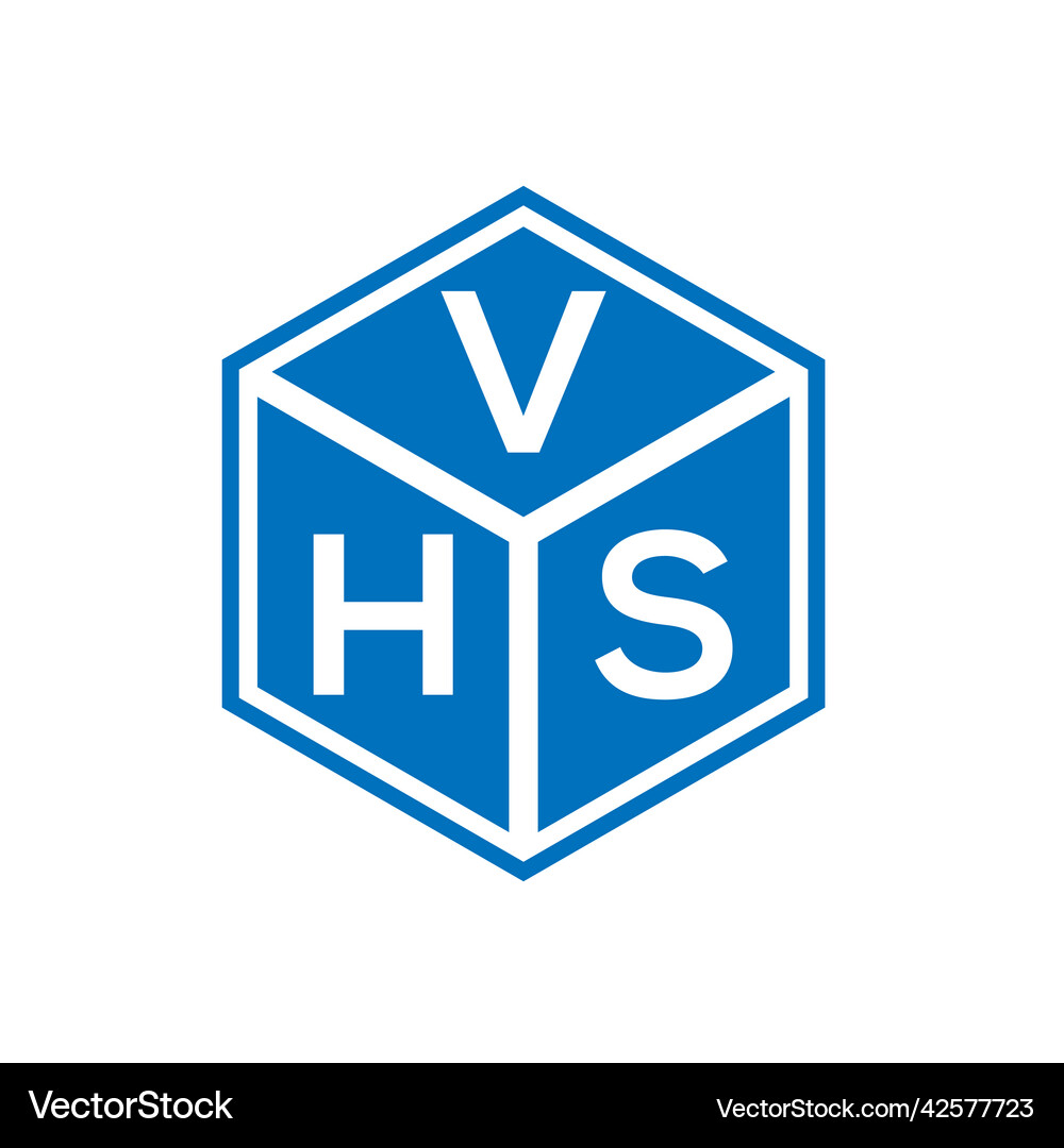 Vhs letter logo design on black background Vector Image