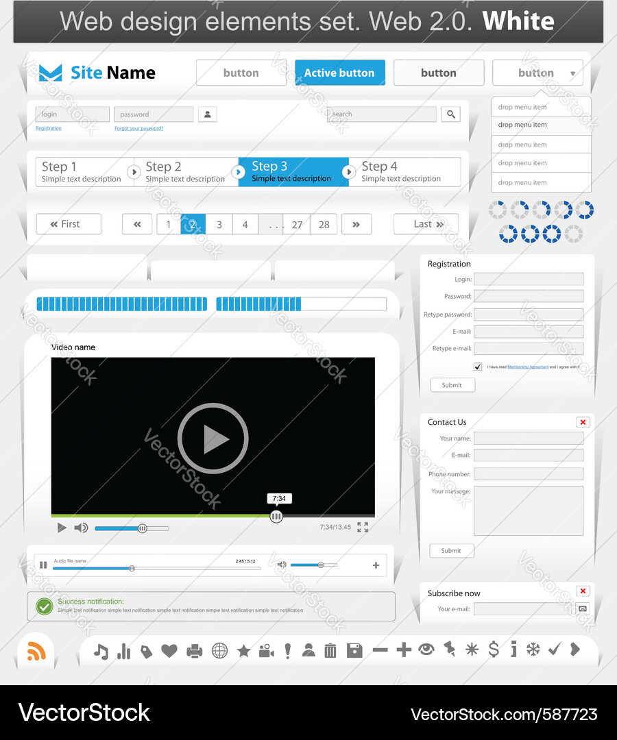 Website Elements & Templates Royalty Free Vector Image