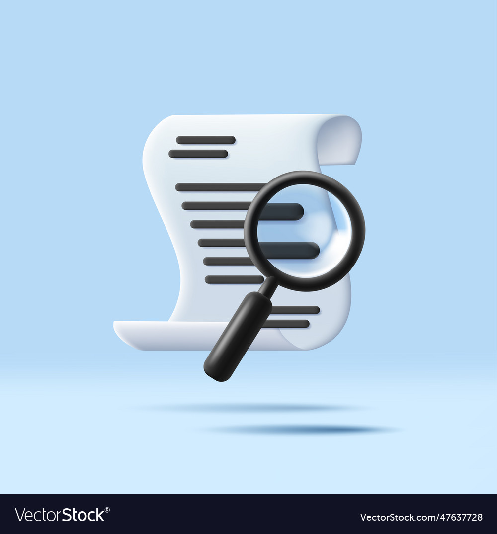 3d render paper contract document Royalty Free Vector Image