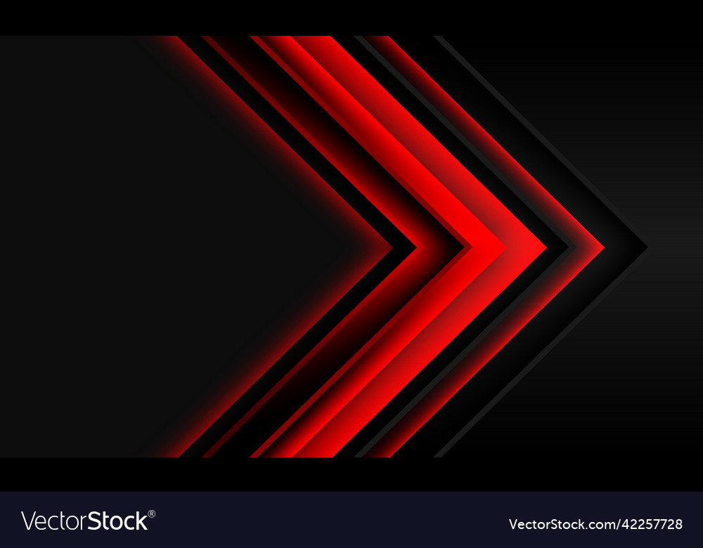 Abstract red arrow shadow direction on black Vector Image Abstract red arrow shadow direction on black Vector Image
