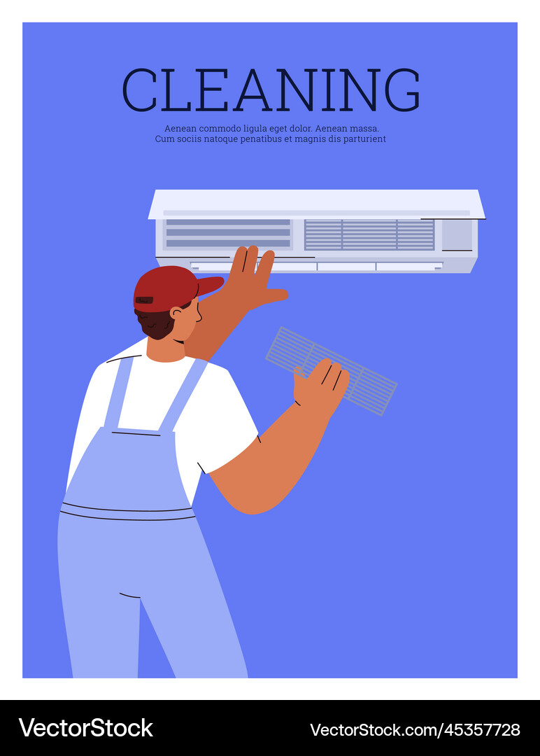 Air conditioner cleaning service advertising Vector Image