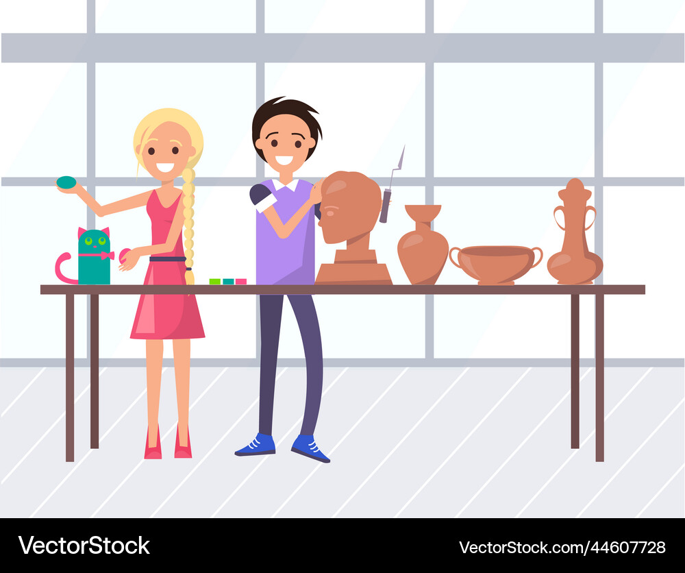 Art education sculpting hobby artisan Royalty Free Vector