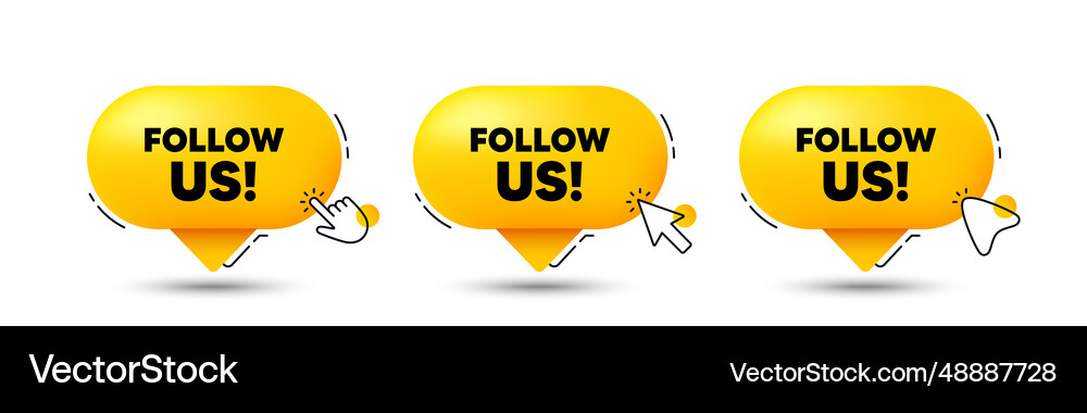Follow us tag special offer sign click here Vector Image