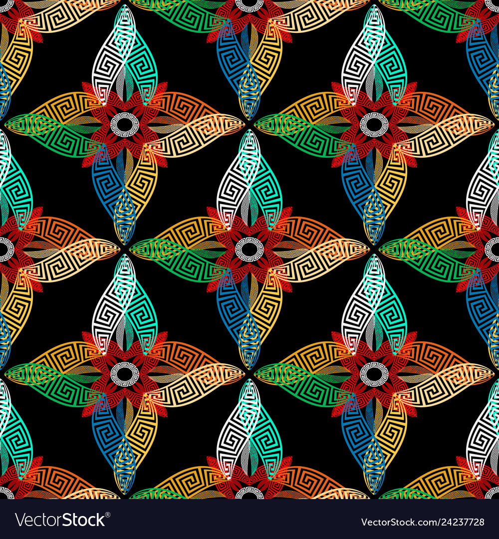 Geometric colorful greek seamless pattern Vector Image Geometric colorful greek seamless pattern Vector Image