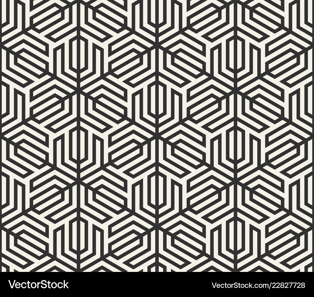 Geometric Lines Pattern - Hexagon Tile Royalty Free Vector