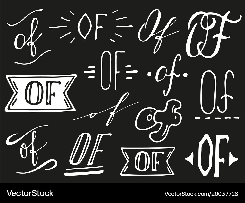 Hand lettered ampersand and catchwords Royalty Free Vector