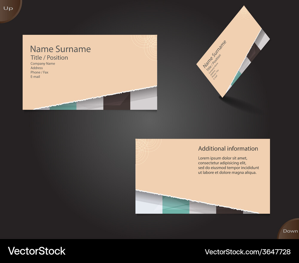 New creamy business card layout Royalty Free Vector Image
