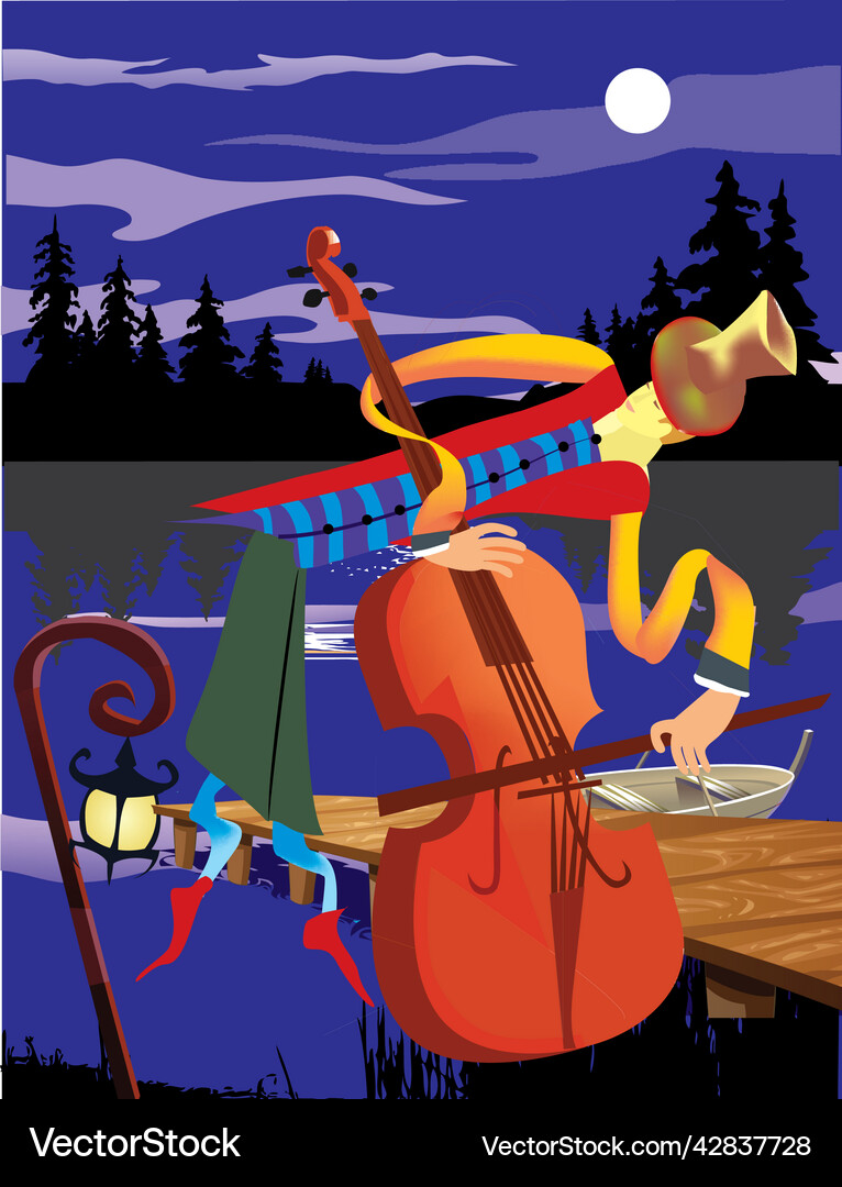 Night serenade Royalty Free Vector Image - VectorStock