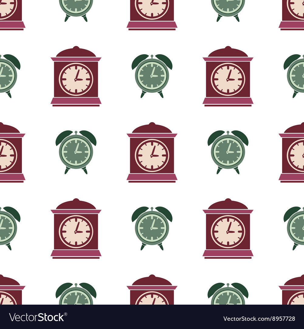 Seamless pattern with clock Royalty Free Vector Image