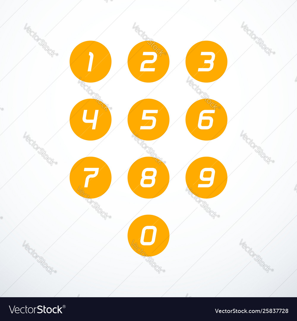Set 0-9 number icons Royalty Free Vector Image