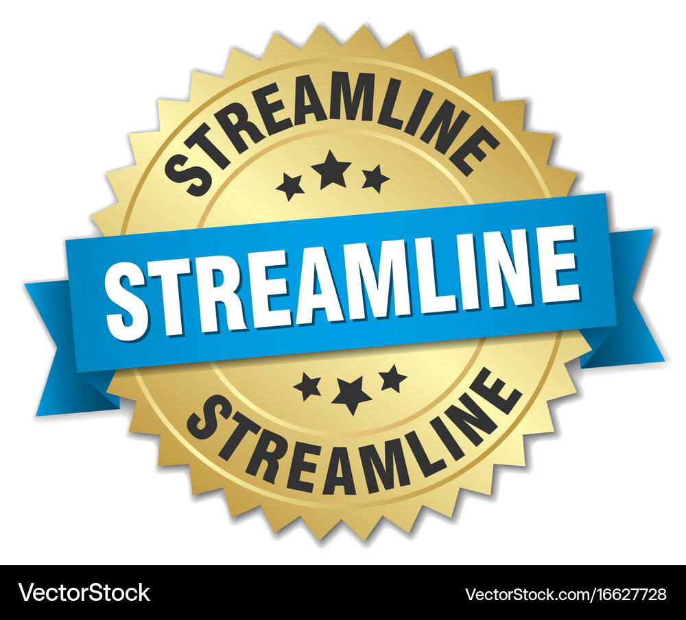 Streamline round isolated gold badge Royalty Free Vector