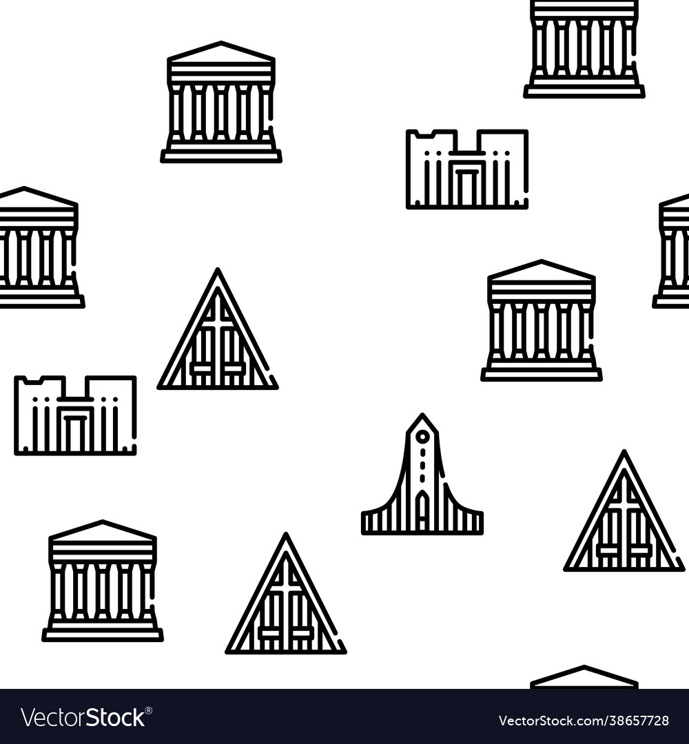 Temple construction seamless pattern Royalty Free Vector