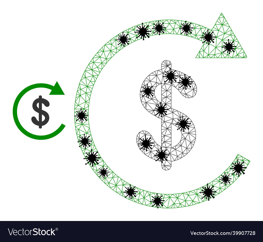 Wireframe mesh dollar repay pictograms Royalty Free Vector Wireframe mesh dollar repay pictograms Royalty Free Vector