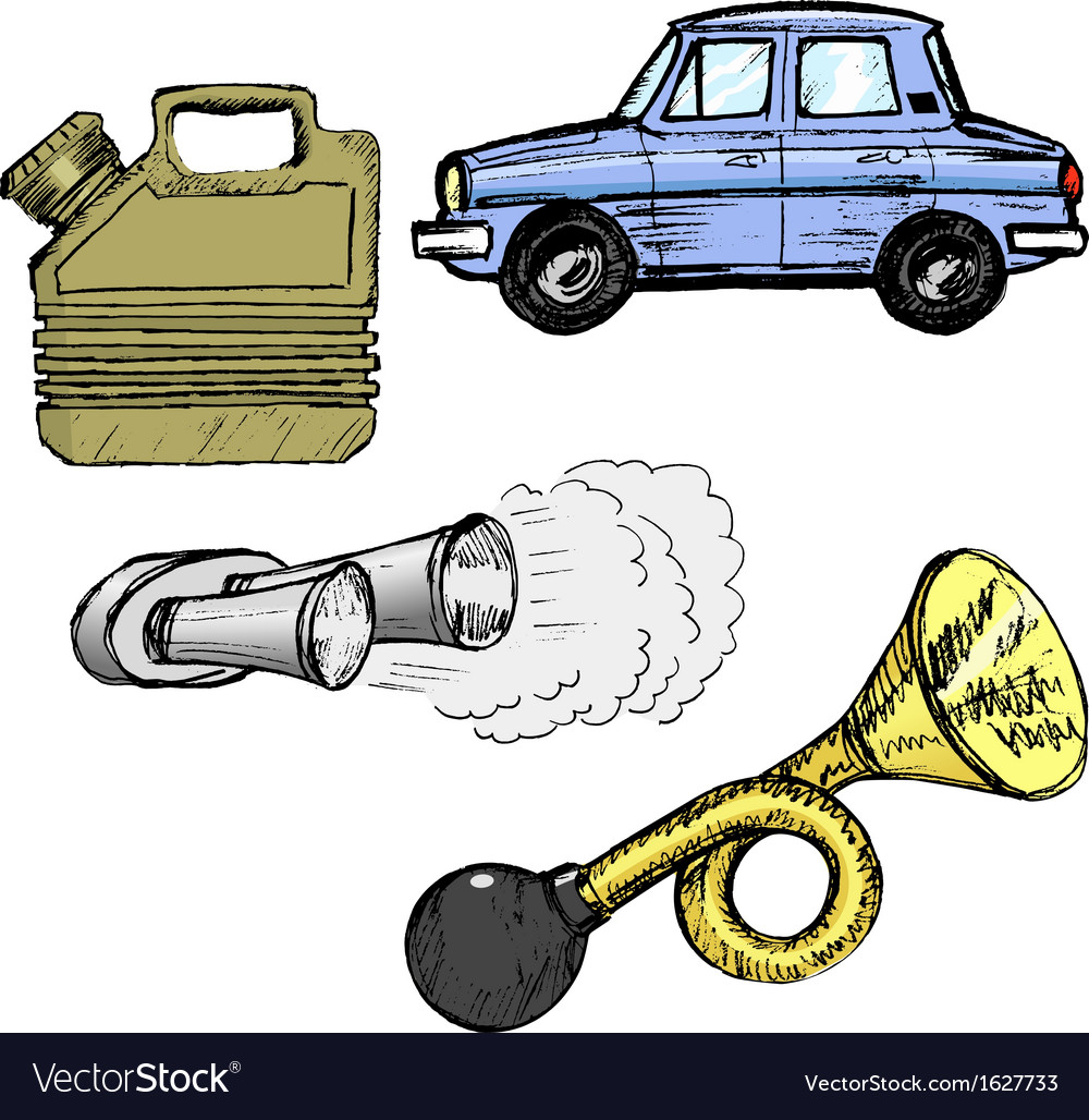 Automotive objects Royalty Free Vector Image - VectorStock