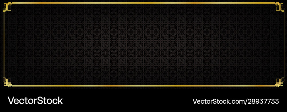 Black chinese square and circle abstract banner Vector Image