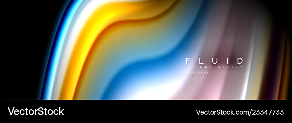 Bright colorful liquid fluid lines on black Vector Image