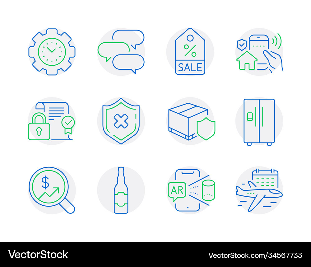 Business icons set included icon as security Vector Image