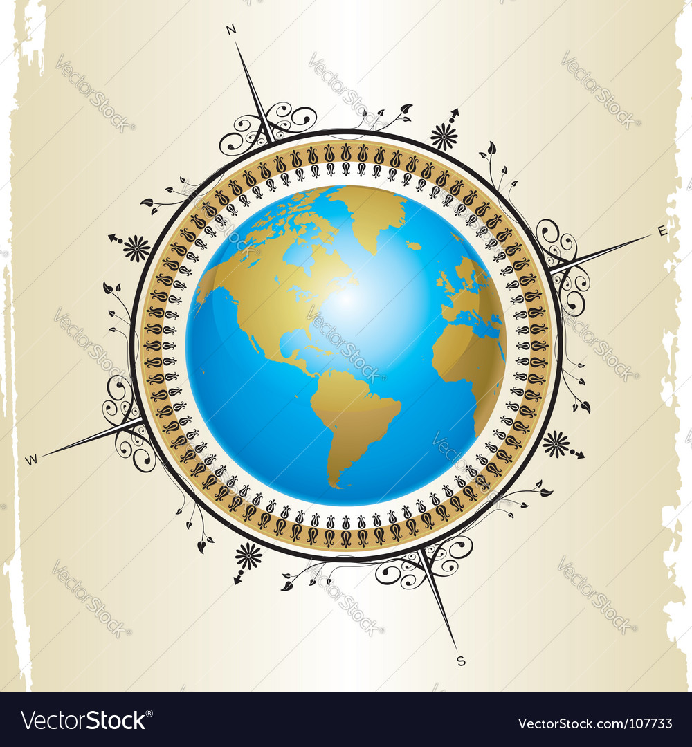 Compass globe Royalty Free Vector Image - VectorStock