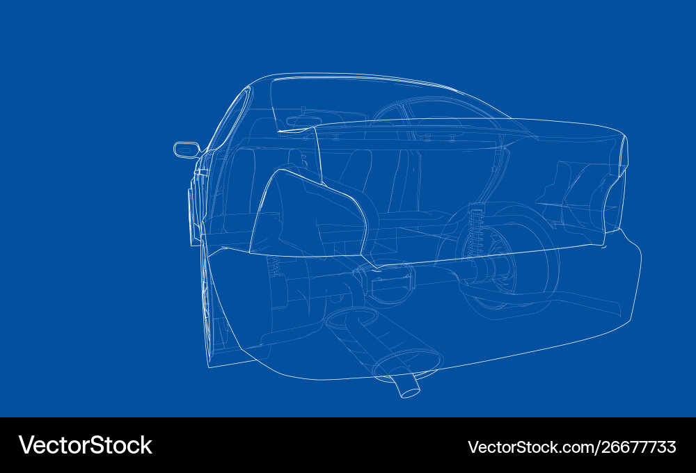 Concept car rendering 3d Royalty Free Vector Image