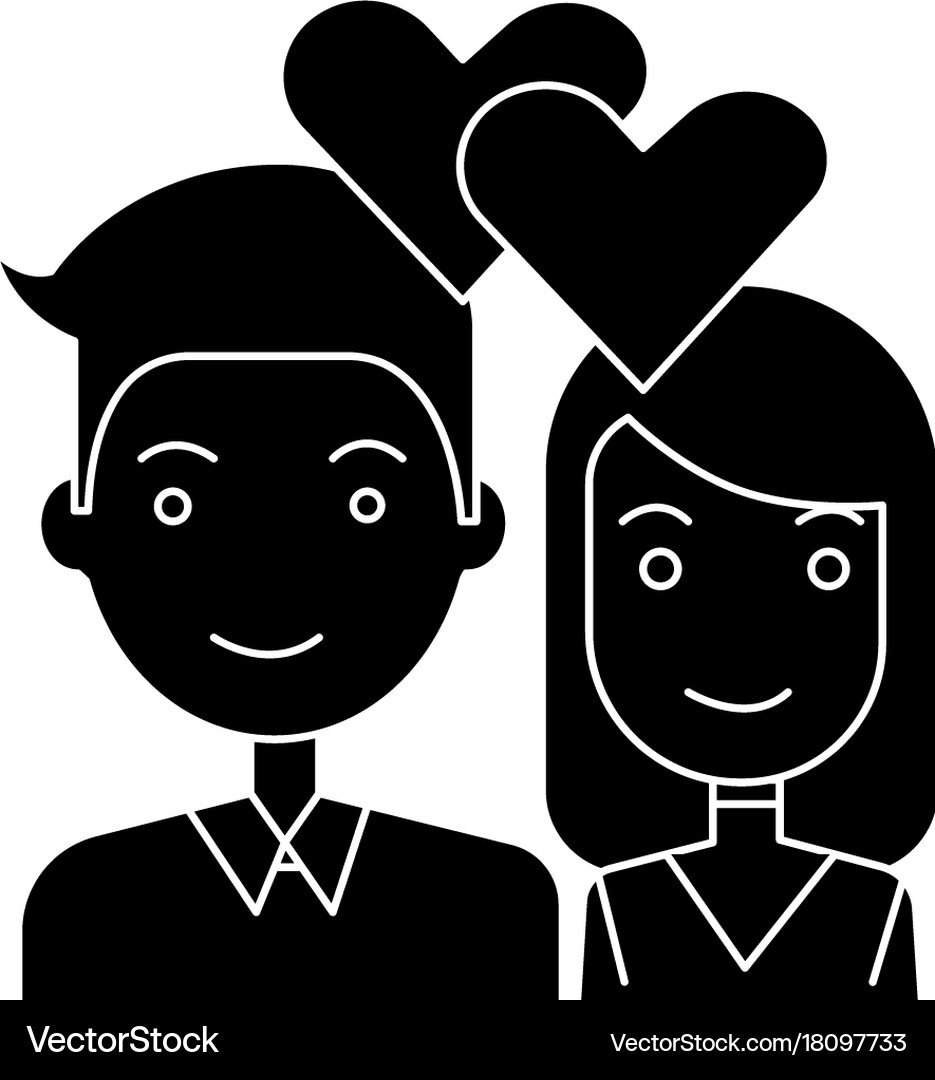Couple in love - hearts icon Royalty Free Vector Image