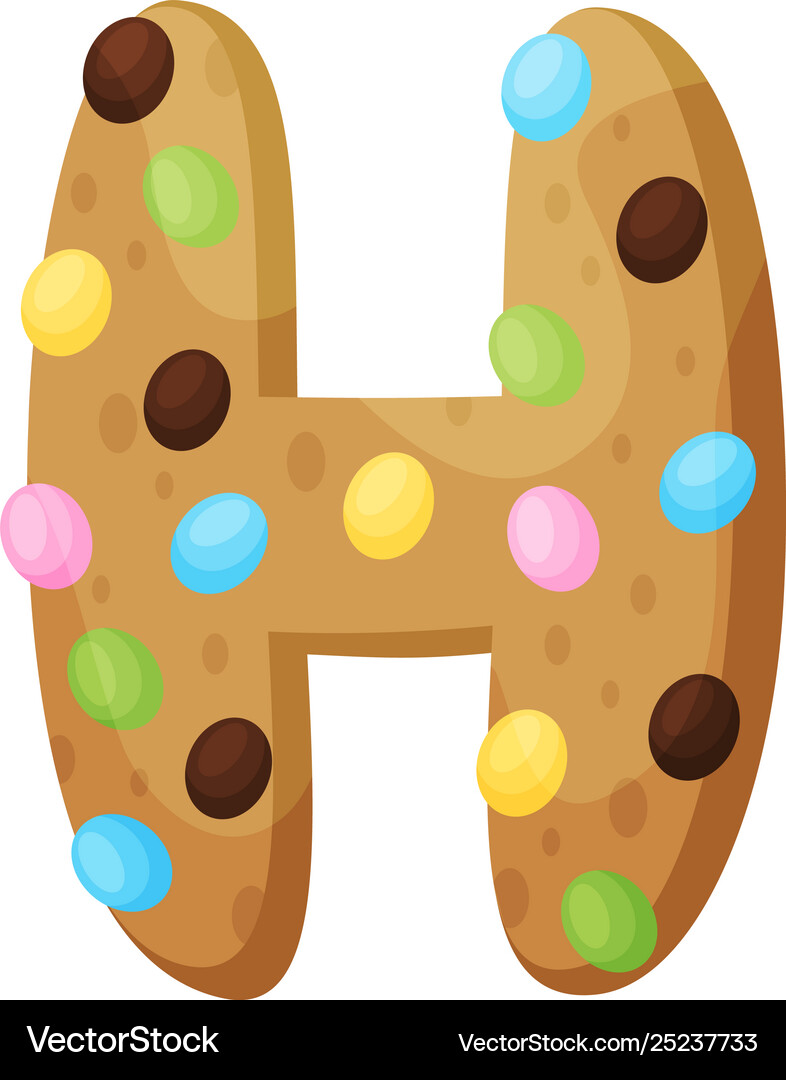 English letter h in form a cupcake Royalty Free Vector Image