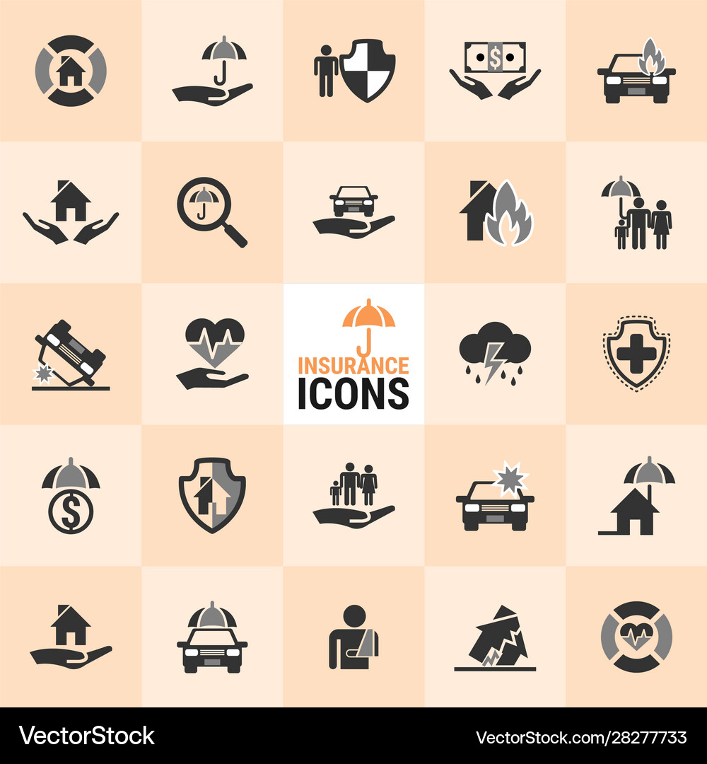 Excellent insurance icons for designers Royalty Free Vector