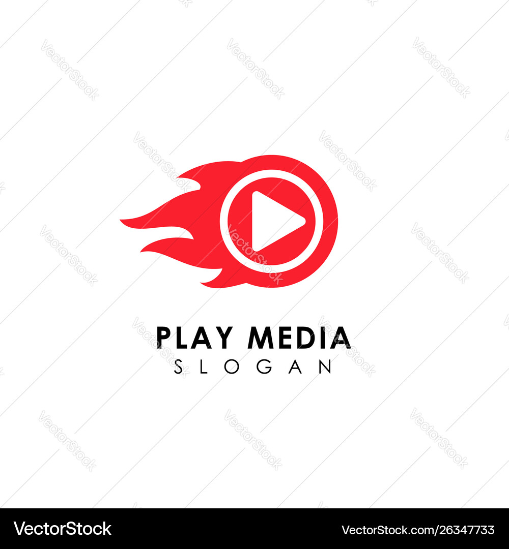 Fast play media logo design template play icon Vector Image