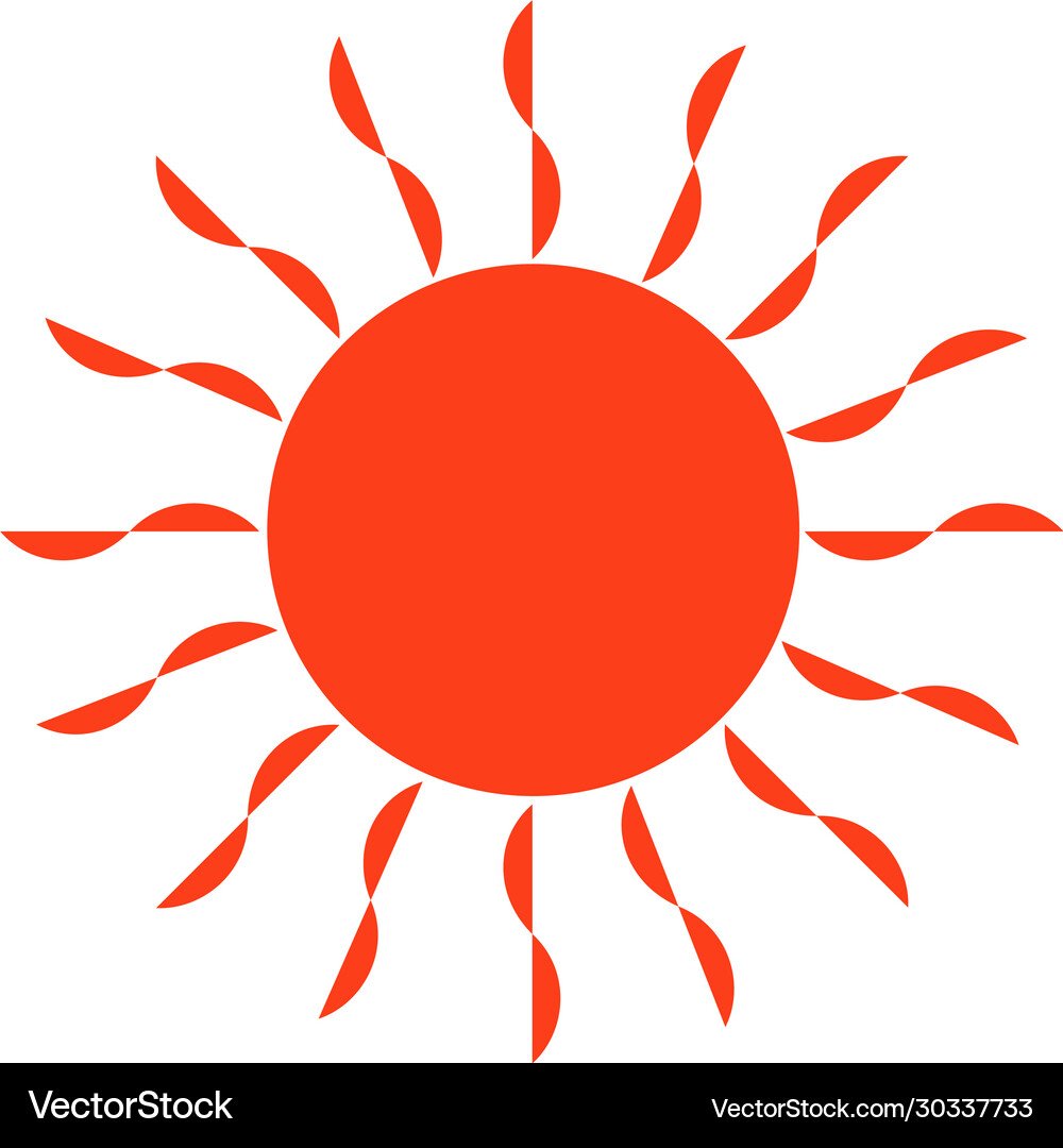 Flat sun icon summer pictograph sunlight symbol Vector Image
