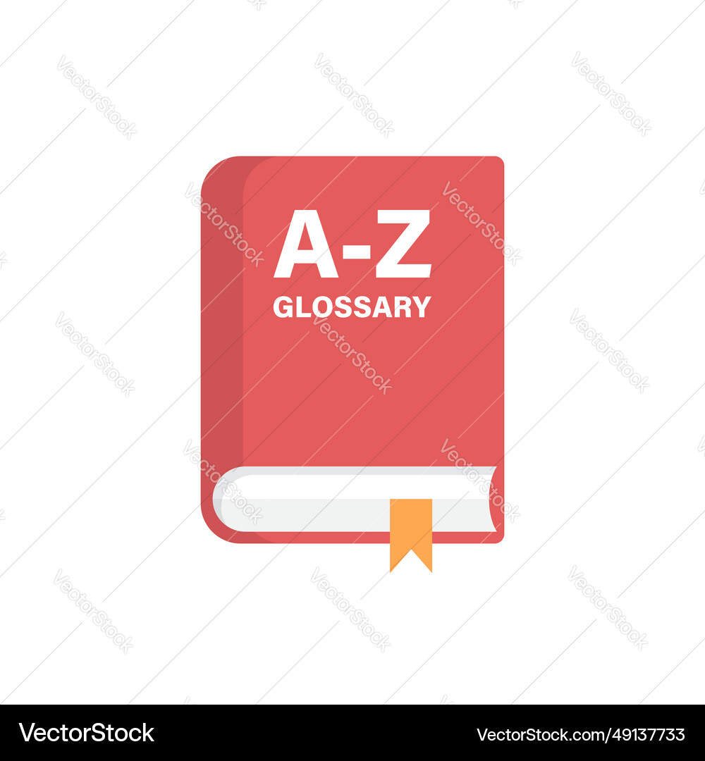 Glossary book icon in flat style guidebook Vector Image